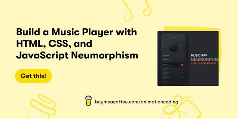 Build A Music Player With Html Css And Javascript Neumorphism Buymeacoffee
