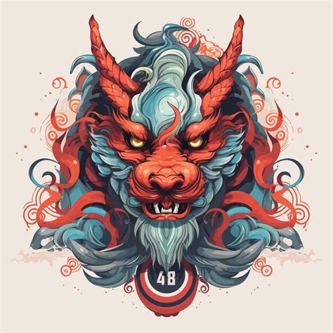 Китайский дракон прозрачный фон Премиум векторы