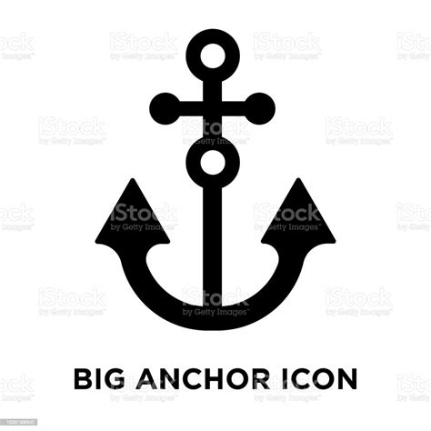 흰색 배경에 고립 된 큰 앵커 아이콘 벡터 로고 개념 큰 앵커의 투명 한 배경 검은 채워진된 기호에 서명 강철에 대한 스톡 벡터