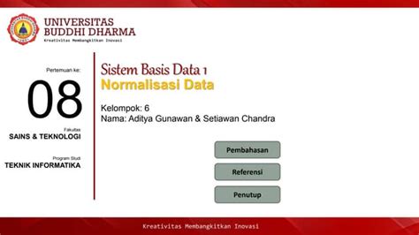 Normalisasi Data Sistem Basis Data 1 Pptx