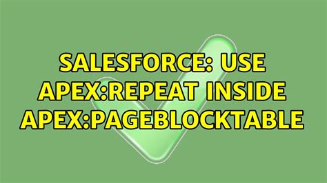 Salesforce Use Apexrepeat Inside Apexpageblocktable Youtube