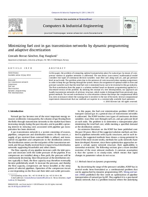 Pdf Minimizing Fuel Cost In Gas Transmission Networks By Dynamic Programming And Adaptive