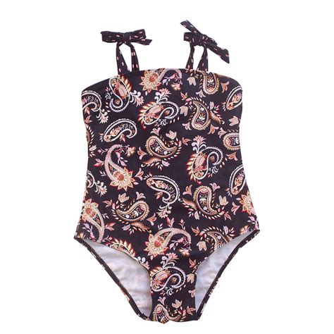 Girls Swimsuits Size 6 Years 7 Years One Piece Trim Ruched Cute