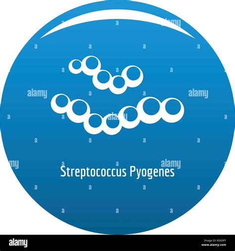 Streptococcus Pyogenes Icon Vector Blue Circle Isolated On White Background Stock Vector Image