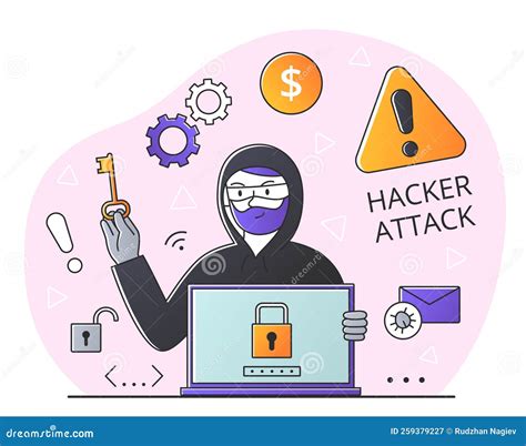 Hacker Activity Concept Stock Vector Illustration Of Internet 259379227