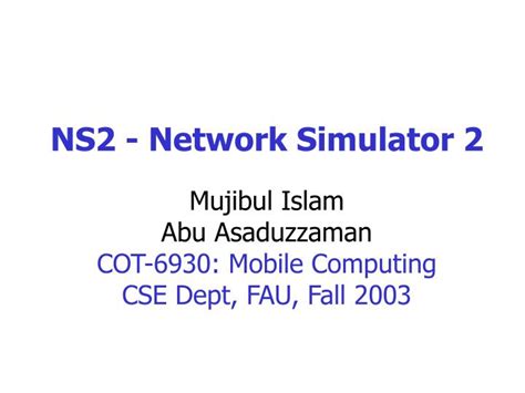 Ppt Ns2 Network Simulator 2 Powerpoint Presentation Free Download Id6902674