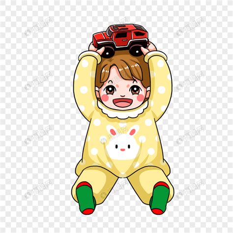 장난감 자동차를 가진 아이 Png 일러스트 무료 다운로드 Lovepik