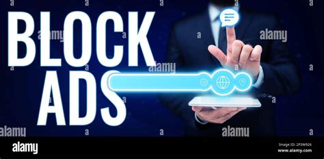 Sign Displaying Block Ads Word For Program That Will Remove Different Kinds Of Advertising From