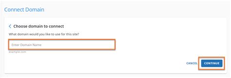 connect a domain name via the hosting tab