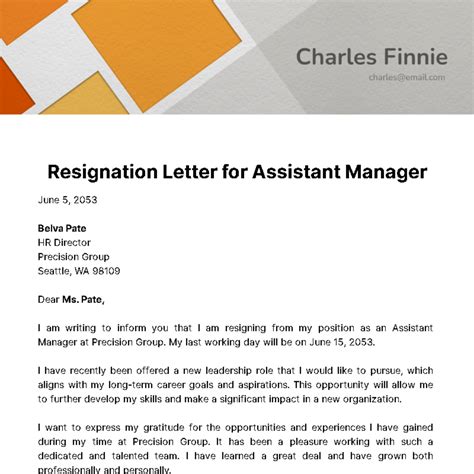 Resignation Letter To Team