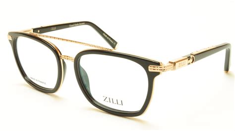 Zilli Eyeglasses Frame Acetate Titanium Black Gold France Hand Made Zi