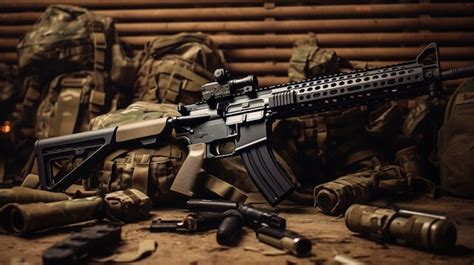 Waffen Und Militärische Ausrüstung Für Die Armee Sturmgewehr M4a1 Und Pistole Auf
