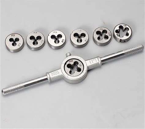 10pcs Set Die Wrench Kit Metric Screw And Die External Thread Cutting