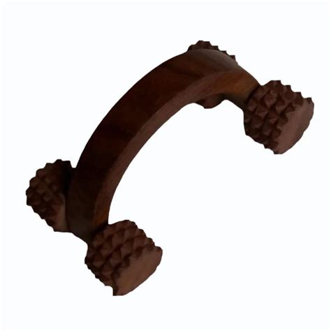 Brown Wooden Acupressure Back Massager Roller Size 4 Inchlength At
