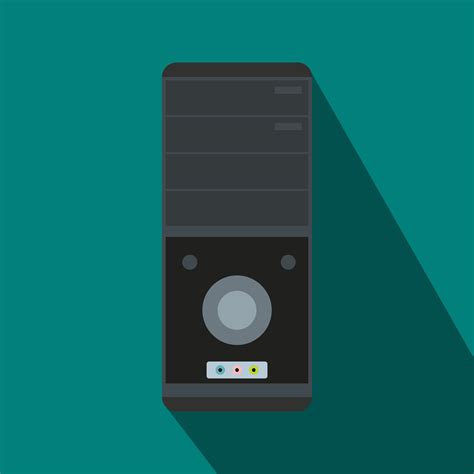 Black Computer System Unit Icon Flat Style 14165314 Vector Art At Vecteezy