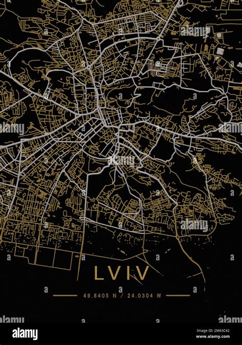 Map Of Ukraine Lviv City Outline Borders Important Cities Rivers And Lakes Layout And