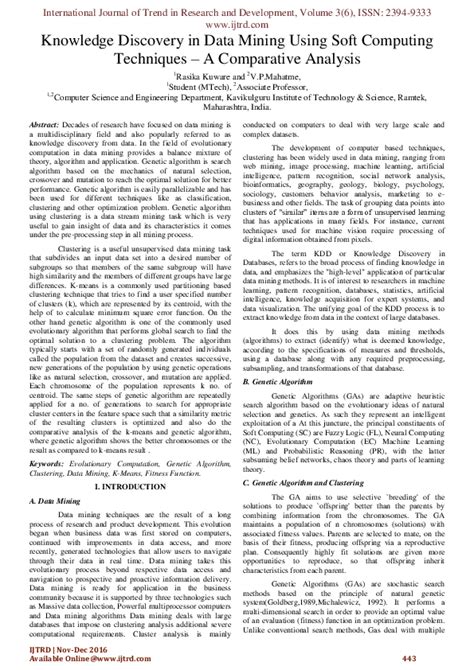 Pdf Knowledge Discovery In Data Mining Using Soft Computing