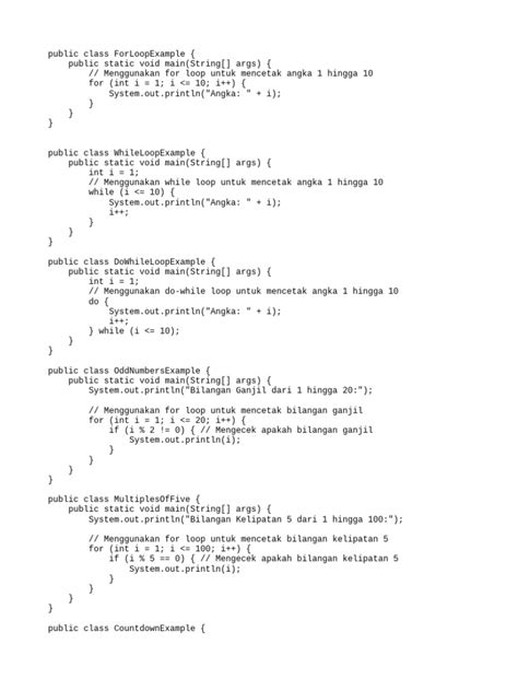 Looping Dengan Java Pdf