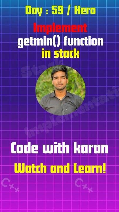 Design A Stack With Getmin Function Explained In 60 Seconds Dsa Day Challengeshorts