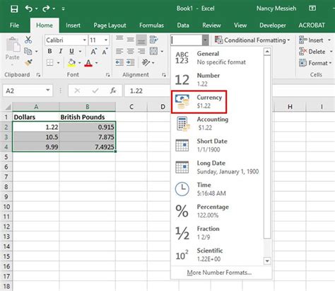 How To Use Different Currency Symbols In Specific Cells In Excel