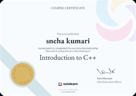 Sneha Kumari On Linkedin C Programming Sololearn Certified