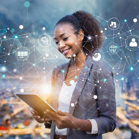 Big Data Technology And Data Science Concept Woman Holding Digital Tablet Premium Ai Generated