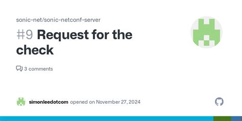 Request For The Check · Issue 9 · Sonic Netsonic Netconf Server · Github