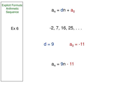 Ppt Recursive And Explicit Formulas For Arithmetic Sequences