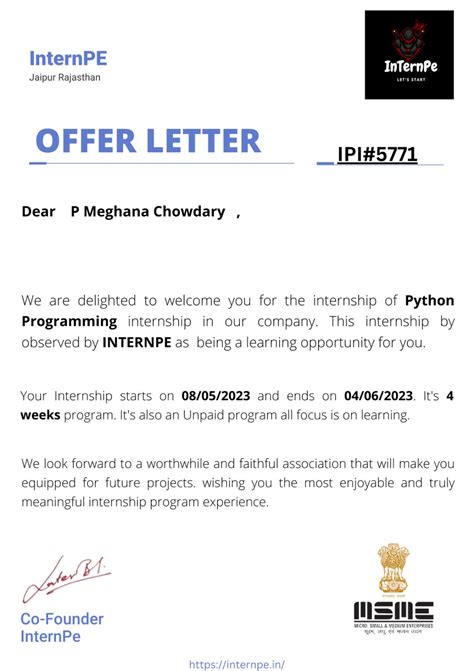 Pattipati Meghana On Linkedin Internpe Internship Pythonprogramming