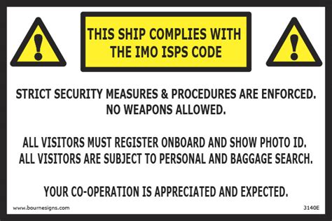 333140 Isps Code Sign Ship Complies Wthe Imo Isps Code 450x900mm 333140 Isps Code Sign Ship Complies Wthe Imo Isps Code 450x900mm