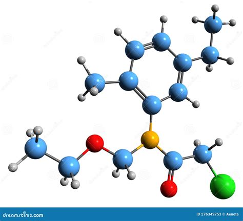 3d Image Of Acetochlor Skeletal Formula Stock Illustration