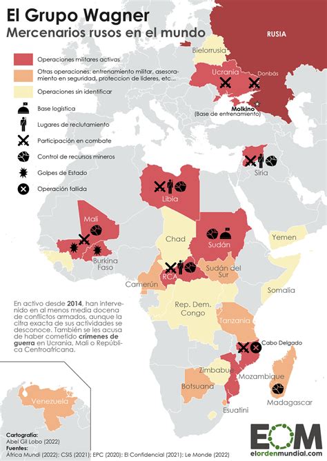 El Mapa Del Grupo Wagner El Brazo Paramilitar Del Kremlin Mapas De