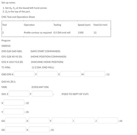 solved 1 write a word address program for milling the