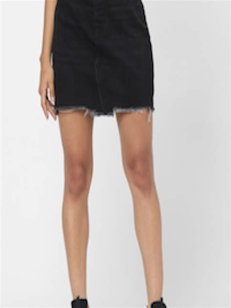 Buy ONLY Women Black Solid A Line Mini Skirt Skirts For Women