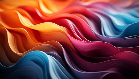 Free Photo Abstract Backdrop With Smooth Flowing Wave Pattern In Vibrant Colors Generated By