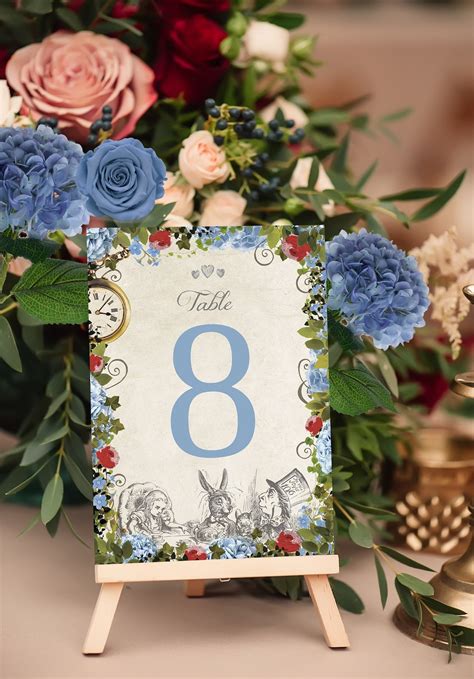 Alice In Wonderland Table Number Alice Wedding Table Number Alice Theme Table Number Alice