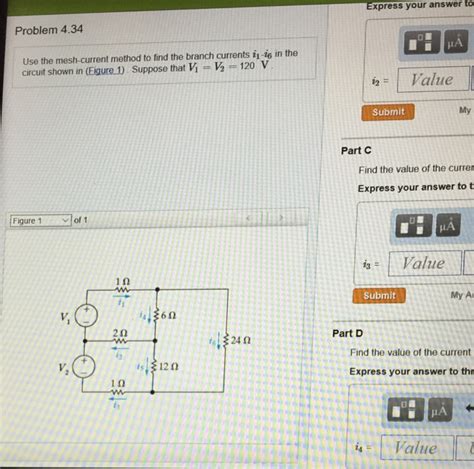 Solved Use The Mesh Current Method To Find The Branch