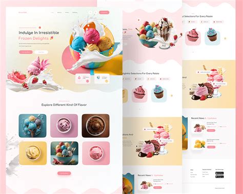 Icecream Landing Page Design UIUX Website Design Behance