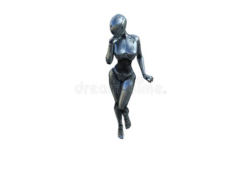 Image Robot Created In Female Figure With Different Viewing Angles Isolated On A White