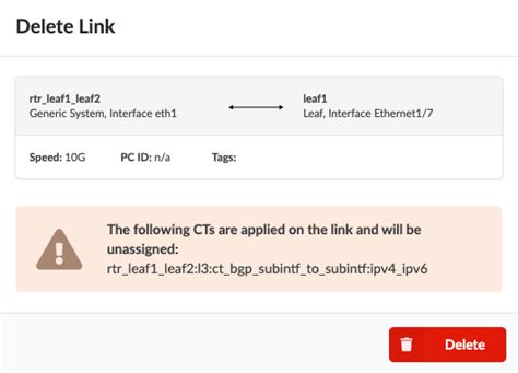 Delete Link Datacenter Apstra Juniper Networks