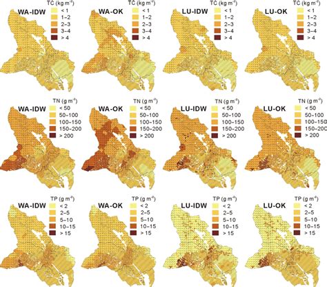 Spatial Distribution Maps Of The Contents Of Total C Tc N Tn And Download Scientific