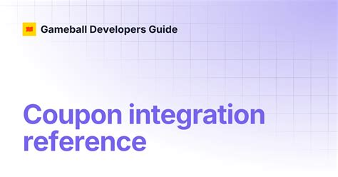 Coupon Integration Reference Gameball Developers Guide