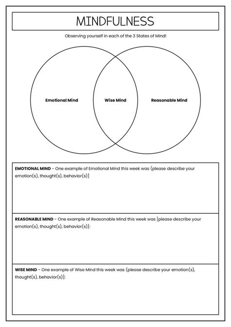 Dbt Mindfulness Worksheets Mental Health Activities Group Therapy