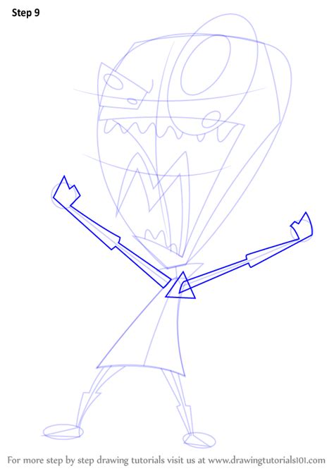 How To Draw Zim From Invader Zim Invader Zim Step By Step
