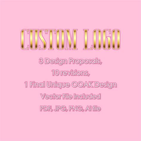 Custom Logo Design Watermark Logo Unique One Of A Kind Logo Vector Logo Graphic Design