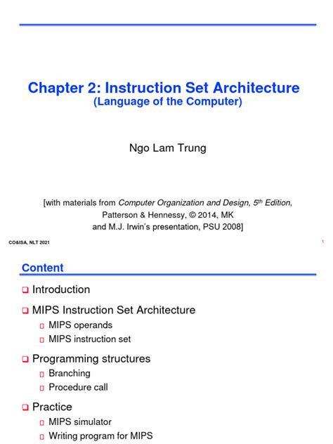 Ca Chap2 Isa Pdf Central Processing Unit Integer Computer Science