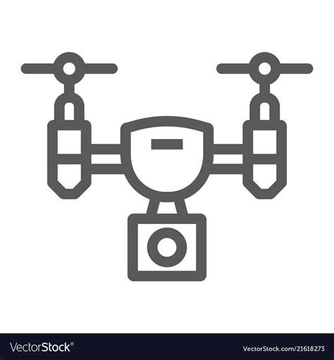 Drone Line Icon Electronic And Device Quadcopter Vector Image