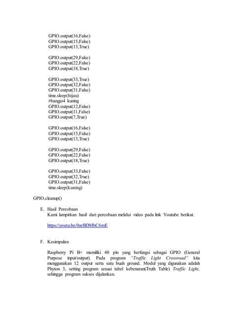 Perancangan Traffic Light Crossroad Berbasis Mikroprosesor Rasbpbery Pi B Docx