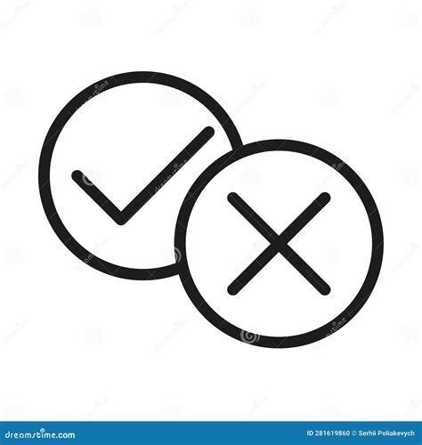 Check Mark Line Icons Vector Illustration Stock Image Stock Vector Illustration Of Design