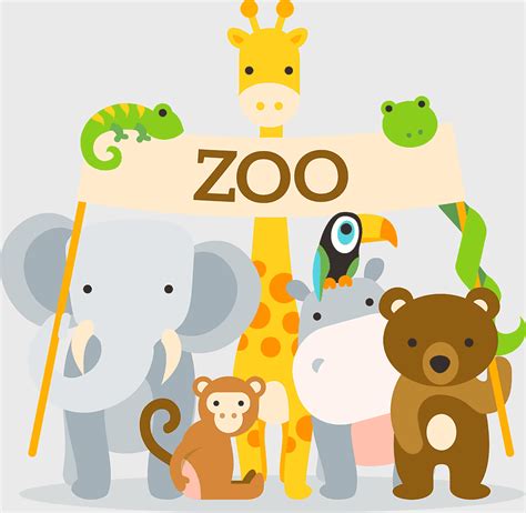 Zoo Animals Illustration Lion And Giraffe Cartoon Cute Wildlife